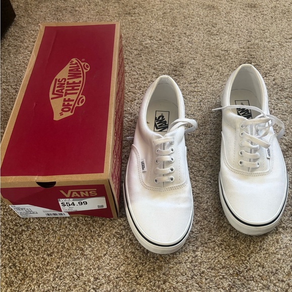 Vans | Shoes | Vans Mens Classic Slipon White Canvas Sneakers | Poshmark